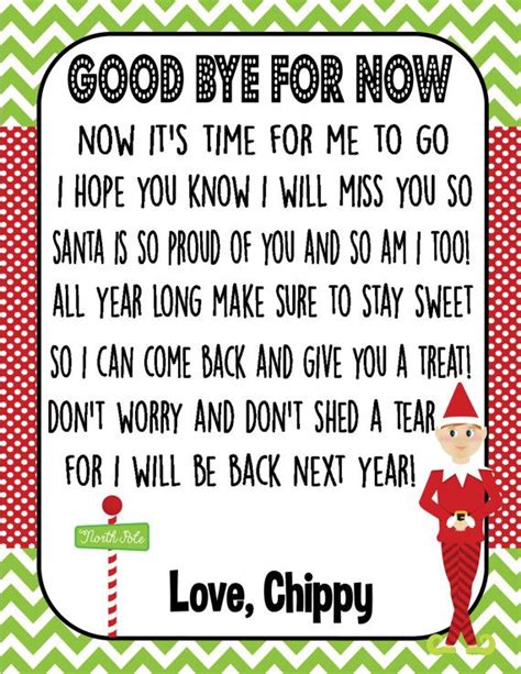 Goodbye Elf Letter Free Printable Here Is What You Need Printable