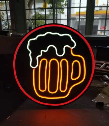 Cartel Chop De Cerveza En Ne N Led Logos Figuras Leyendas
