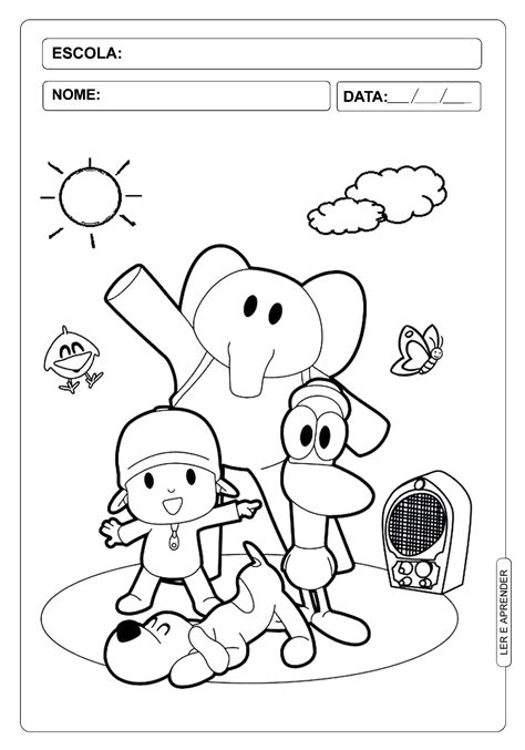 Pocoyo Desenhos Para Colorir Atividades Educativas Ler E Aprender