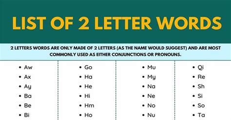 104 Cool 2 Letter Words In English Two Letter Words List • 7esl 2 Letter Words Two Letter