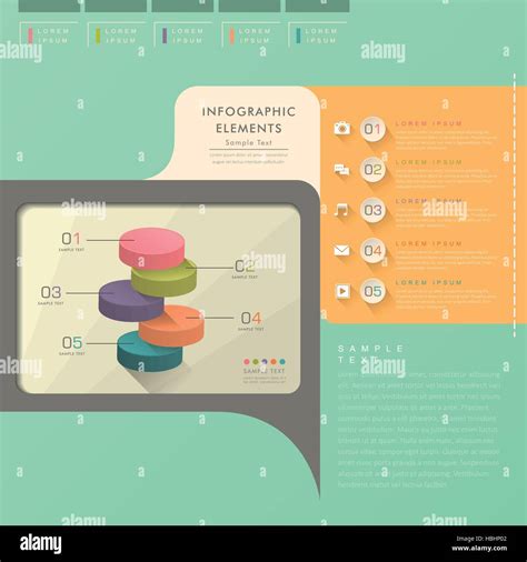 Flat Design Vector Abstract Pie Chart Infographic Elements Stock Vector
