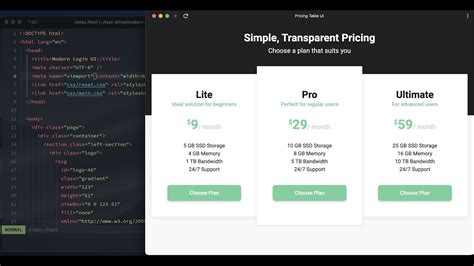 asmr programming coding pricing table with html css no talking live coding youtube