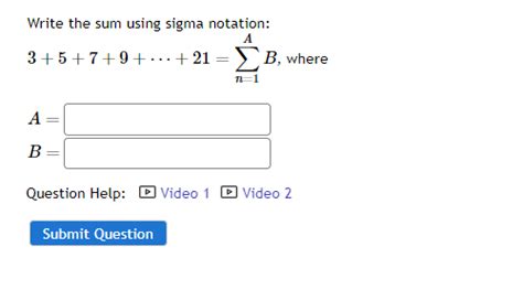 solved write the sum using sigma notation