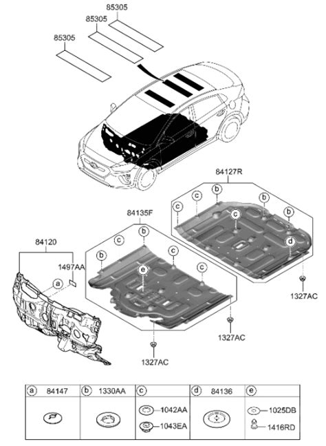 84135 G7500 Genuine Hyundai Under Cover Assembly Ctr Floor FRO