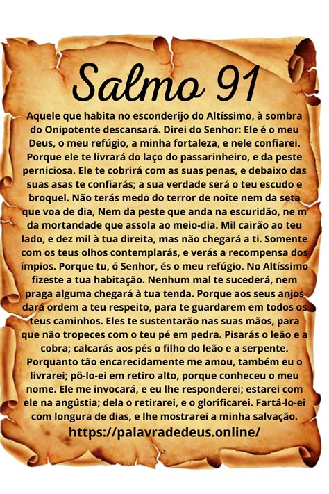 Salmo 91 Sob a Sombra do Altíssimo Clique para Ouvir Oração do dia