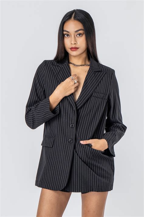 Rule Blazer In Pinstripe Young Hungry Free