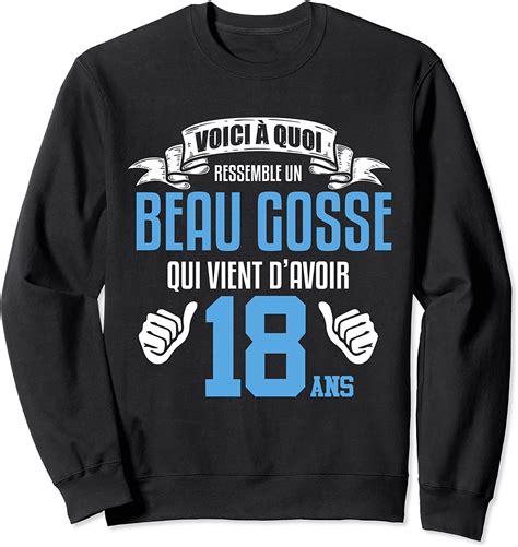 Humour Voici À Quoi Ressemble Un Beau Gosse Anniv 18 Ans Sweatshirt