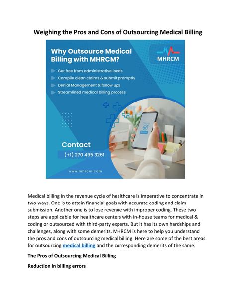PPT Weighing The Pros Cons Of Outsourcing Medical Billing