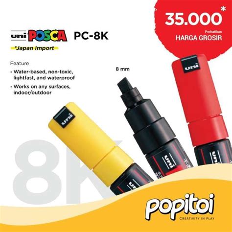Jual Uni Posca Pc 8k Paint Marker Broad Tip Spidol Warna Warni