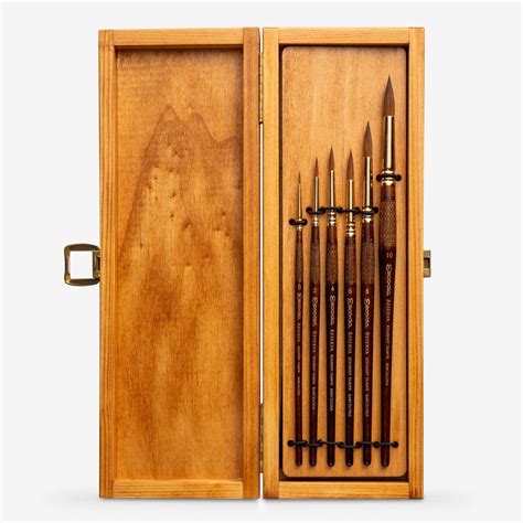 Escoda Reserva Kolinsky Tajmyr Brush Series 1212 Set Of 6 In Wooden