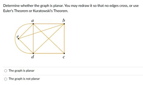Solved Determine Whether The Graph Is Planar You May Redraw It So