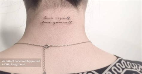Love Myself And Love Yourself Lettering Tattoo