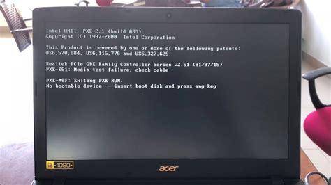No Bootable Device Insert Boot Disk And Press Any Key Media Test