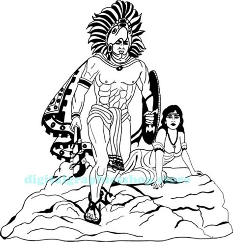 Aztec Warrior And Maiden Png Clipart Svg Vector Printable Mexican