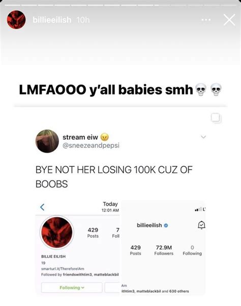 Billie Eilish Reacts To Losing 100k Followers After Sharing Nsfw Drawings