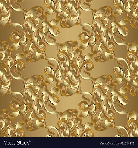 Gold Baroque Seamless Pattern Royalty Free Vector Image