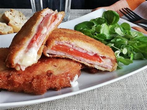 San jacobos de lomo con pimientos jamón y queso Recetas Fáciles Reunidas
