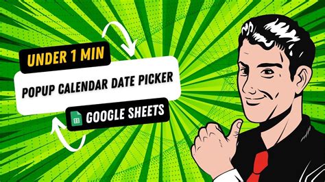 Google Sheets Tutorial Add A Popup Calendar Date Picker Youtube