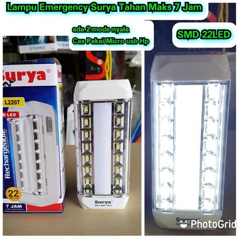 Jual Lampu Emergency SURYA Up Tu 7 Jam SQL L2207 Lampu Darurat Cas