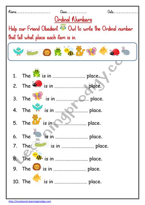 Ordinal Numbers To Worksheets
