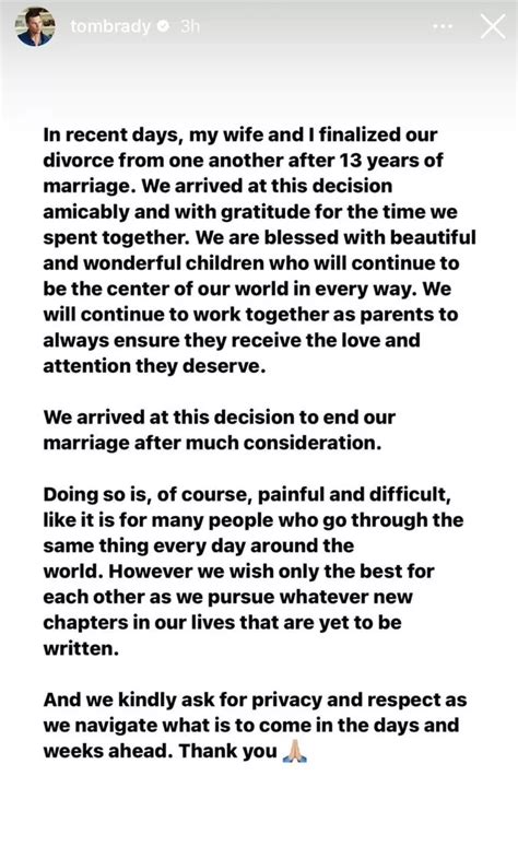 Después de 13 años Tom Brady y Gisele Bundchen anuncian su divorcio