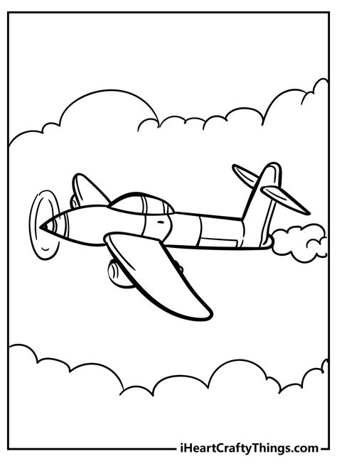 Free Airplane Coloring Pages Inside