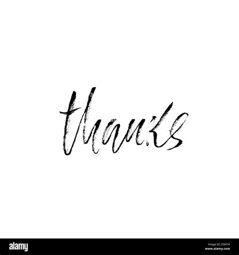 Thanks Handwritten Inscription Hand Drawn Modern Dry Brush Lettering