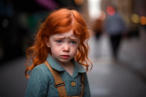 Portrait G N R Par L Ia D Une Petite Fille Rousse Effray E Authentique