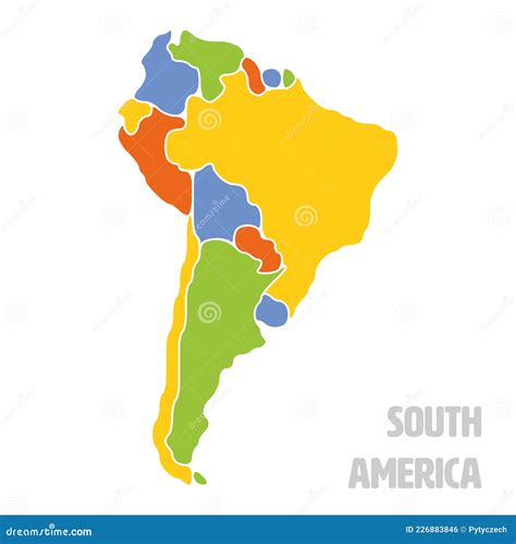 Mapa Liso Del Continente Sudamericano Ilustración del Vector