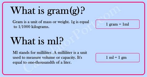 G To Ml Converter Easy To Convert Calculatorport