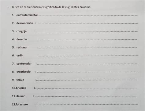 Busca En El Diccionario El Significado De Las Siguientes Palabrasy