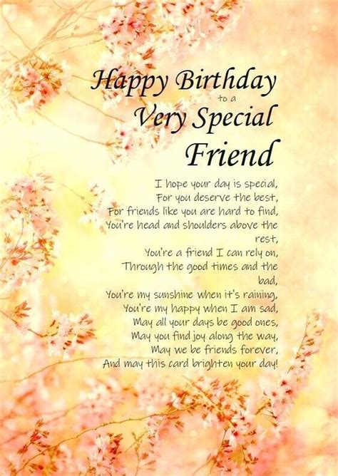 Happy Birthday To A Very Special Friend A5 Card Friendship Best Friend