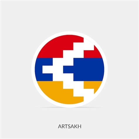 Icono De Bandera Redonda De Artsaj Con Sombra Vector Premium