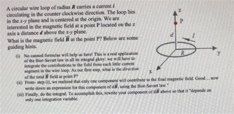 solved p a circular wire loop of radius r carries a current