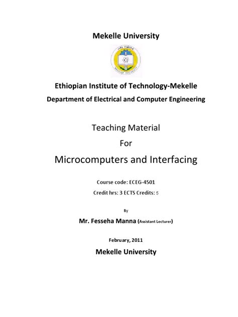 microsoft word revised microcomputer and interfacing repai pdf central processing unit