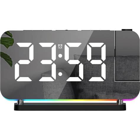 Réveil À Projection Horloge Numérique Avec Projecteur Led Rgb 180