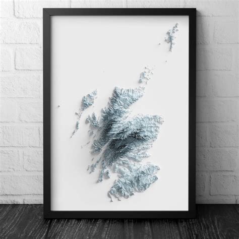 Mapa de Relevo da Escócia Highland Restaurações