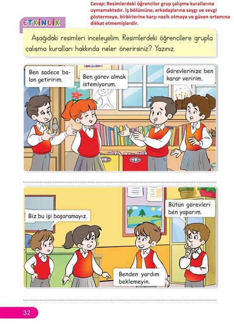 2 Sınıf Hayat Bilgisi Ata Yayıncılık Sayfa 32 Cevapları