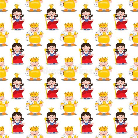 King And Queen Seamless Pattern Stock Illustration Illustration Of