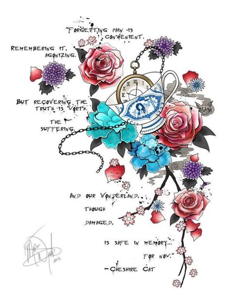 Cheshire Cat Tattoo Designs Simple Small Meaningful Ideas