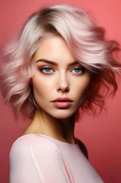 Una mujer con cabello rubio y ojos azules está posando para la foto ia