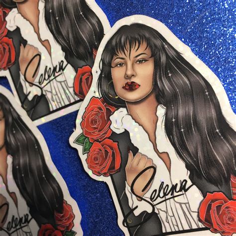 Selena Quintanilla Round Glossy Sticker Glitter Weatherproof Etsy