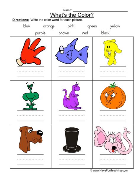 Colors Printable Worksheets Printable Worksheets