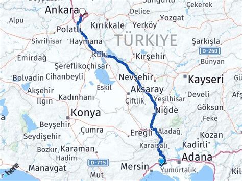 Mersin Tarsus An T Ankara Aras Ka Km Yol Tarifi