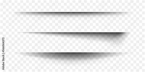 Collection Of Paper Shadow Effects Isolated On Transparent Background