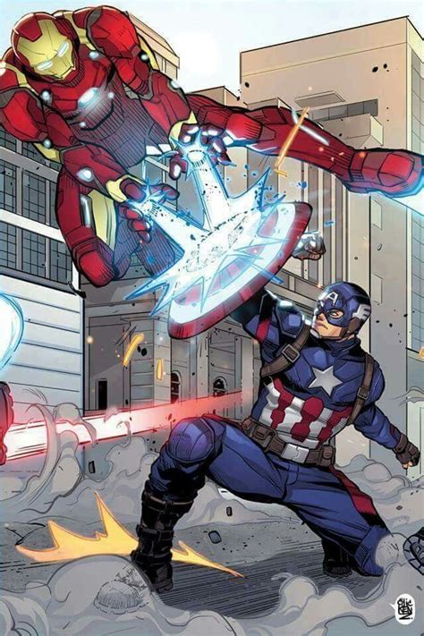 Captain America Vs Iron Man Civil War Marvel Vs Dc Marvel Comics Art