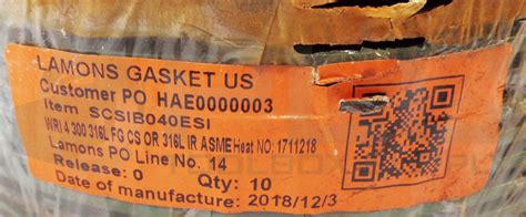 Sealed New Pack Of Lamons Gasket Scsib Esi Spiral Wound Gasket