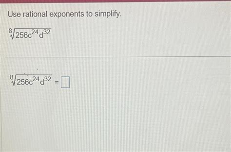 Solved Use Rational Exponents To Chegg
