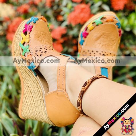 Zs00301 Huaraches Artesanales Mexicanos De Plataforma Para Mujer