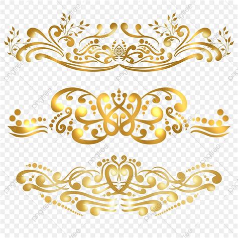 Paquete De Boda De Adorno Dorado PNG Dibujos Bodas De Oro Decorativo
